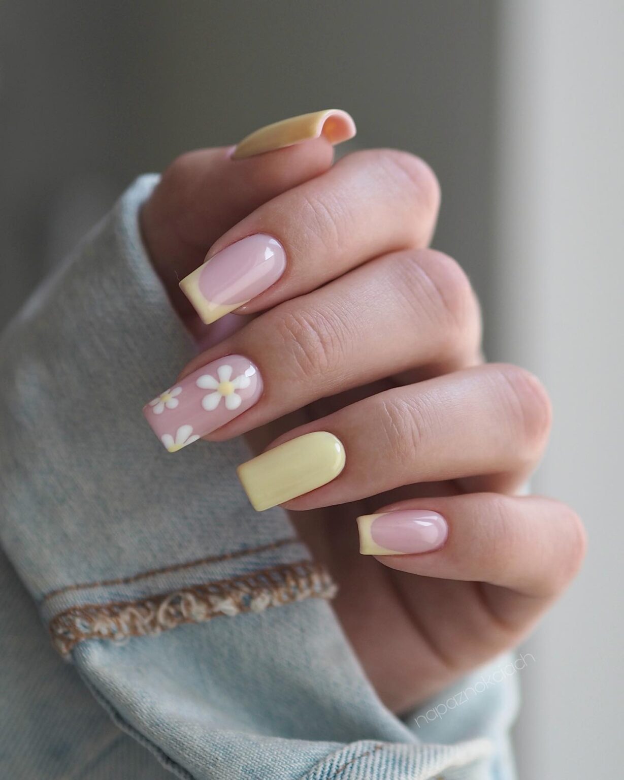 50+ Cute Nail Designs Yellow and White You Need To Try! - The Pink Brunette