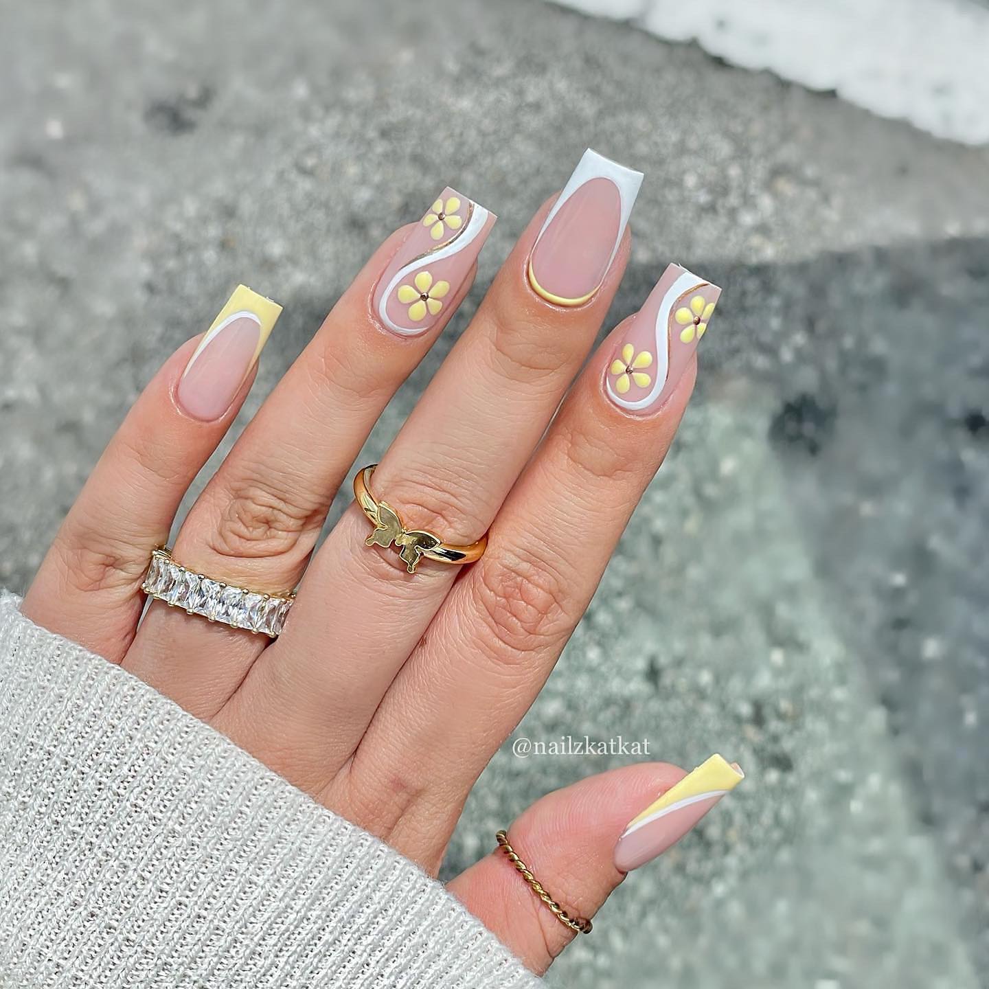50+ Cute Nail Designs Yellow and White You Need To Try! - The Pink Brunette